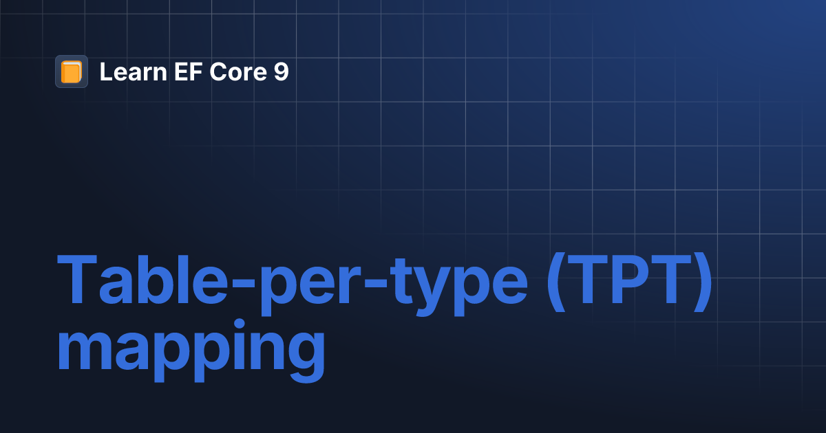 Table-per-type (TPT) mapping | Learn EF Core 9